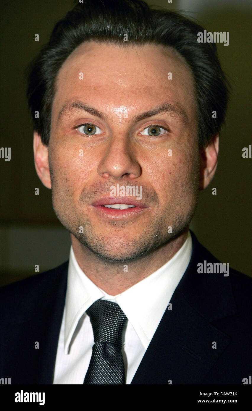 US actor Christian Slater smiles for the cameras at the German premiere ...