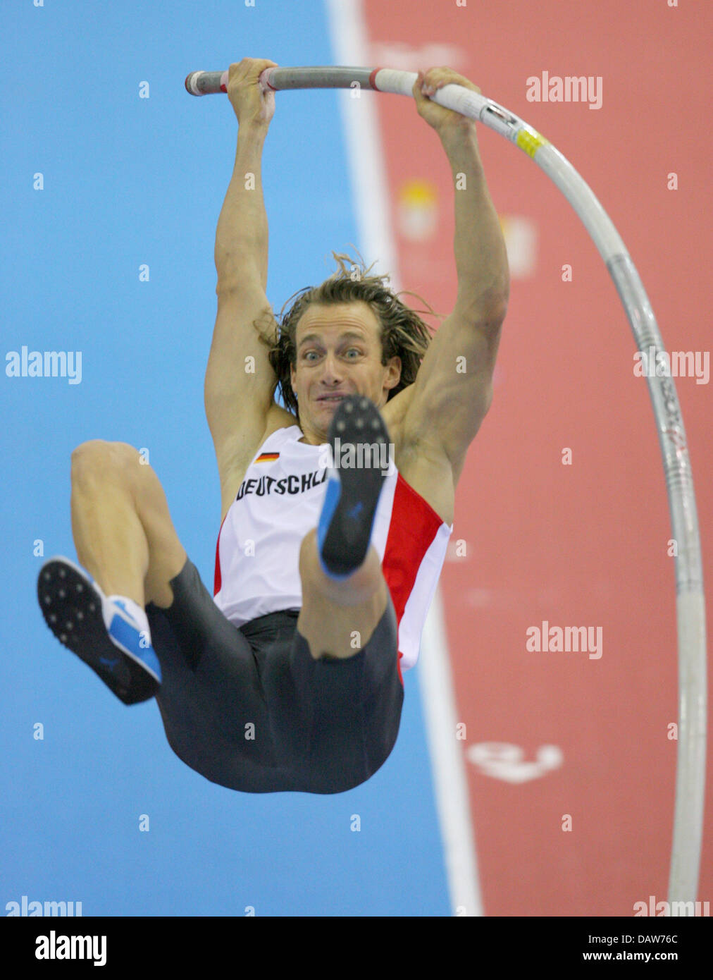 German pole vaulter Tim Lobinger takes off for his attempt at the Pole ...