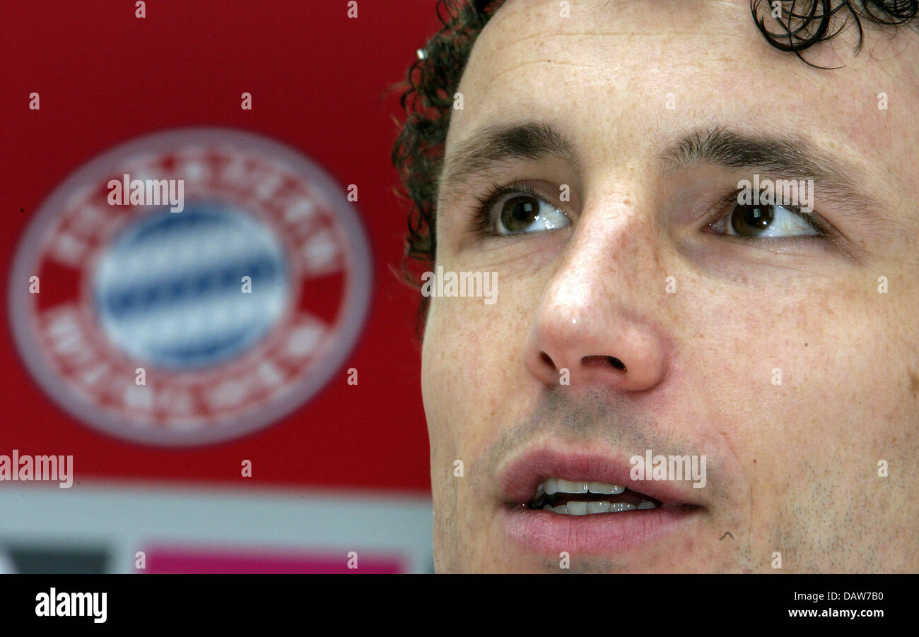 German Bundesliga club FC Bayern Munich's Mark van Bommel is pictured ...