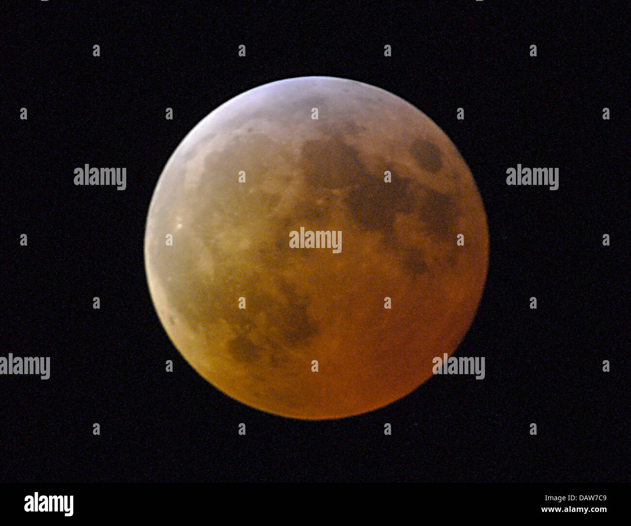 The moon is pictured during a total eclipse over Dietzenbach, Germany ...