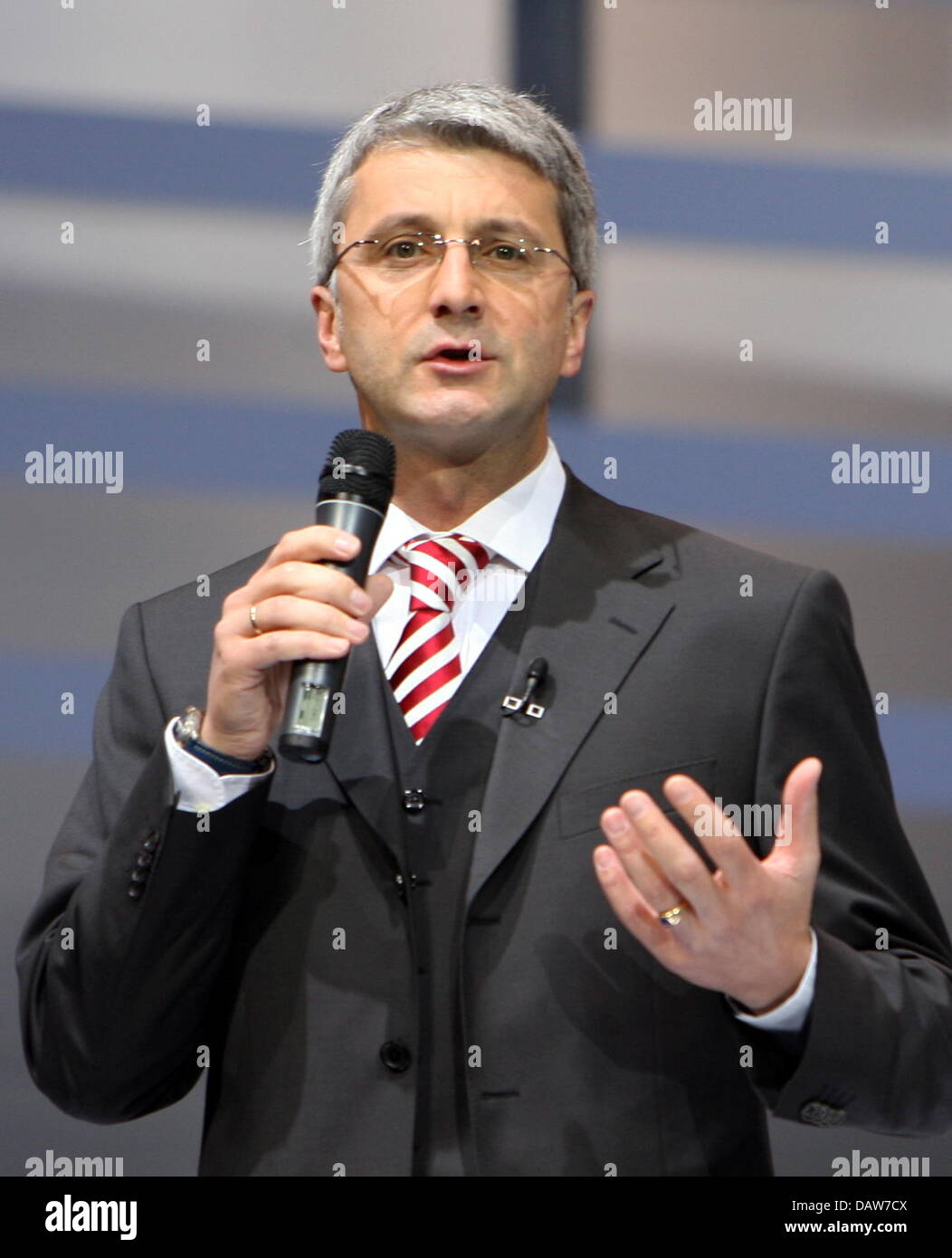 Rupert Stadler, CEO of Audi, presents the new Audi A5 to the press at ...