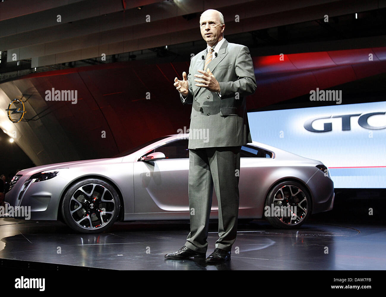 Carl-Peter Forster, President of General Motors (GM) Europe, presents ...