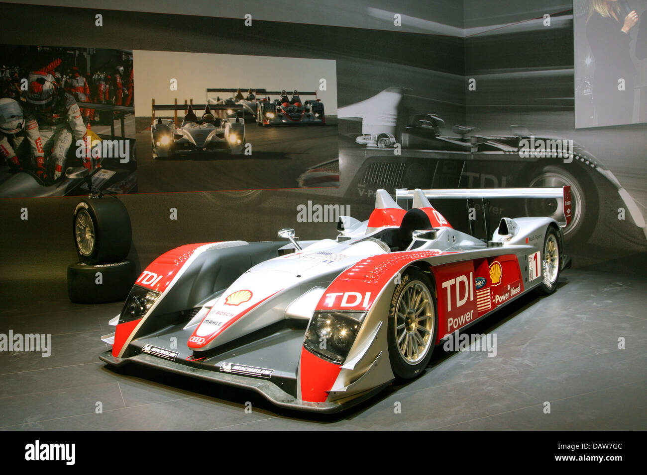 The new Audi TDI race car pictured at the German Museum of Munich ...