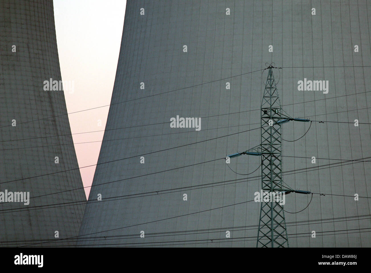 The picture shows details of the cooling towers of the nulear power ...