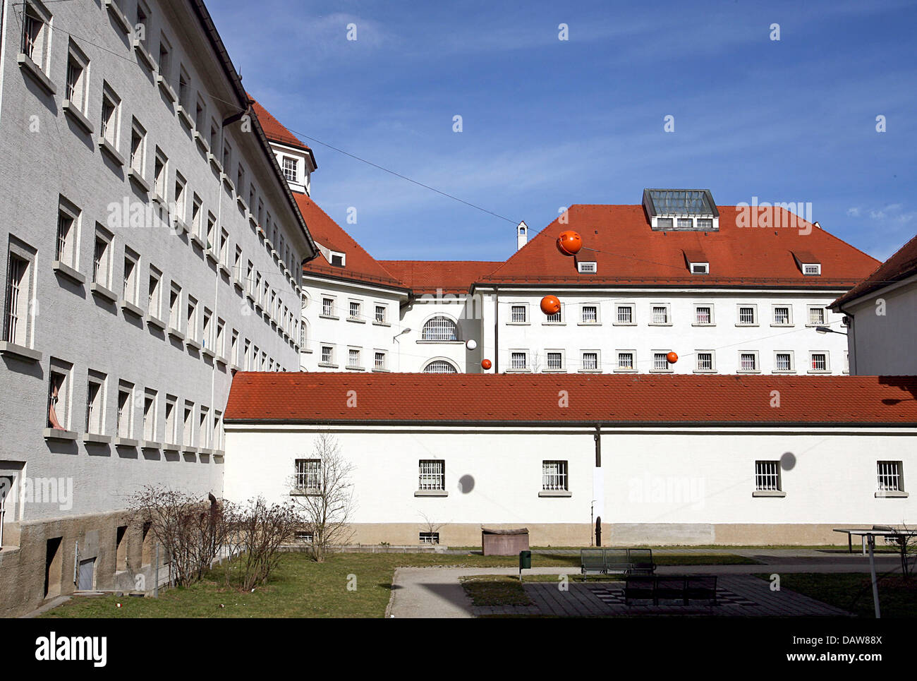 View from the patio on the female wing of the correctional facility ...