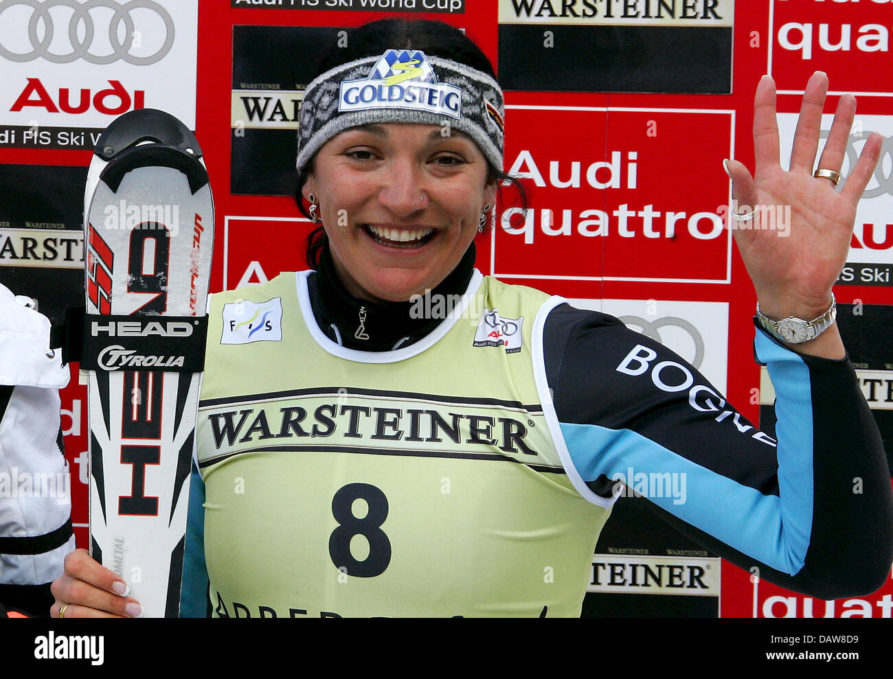 German Monika Bergmann-Schmuderer is pictured after the women's slalom ...