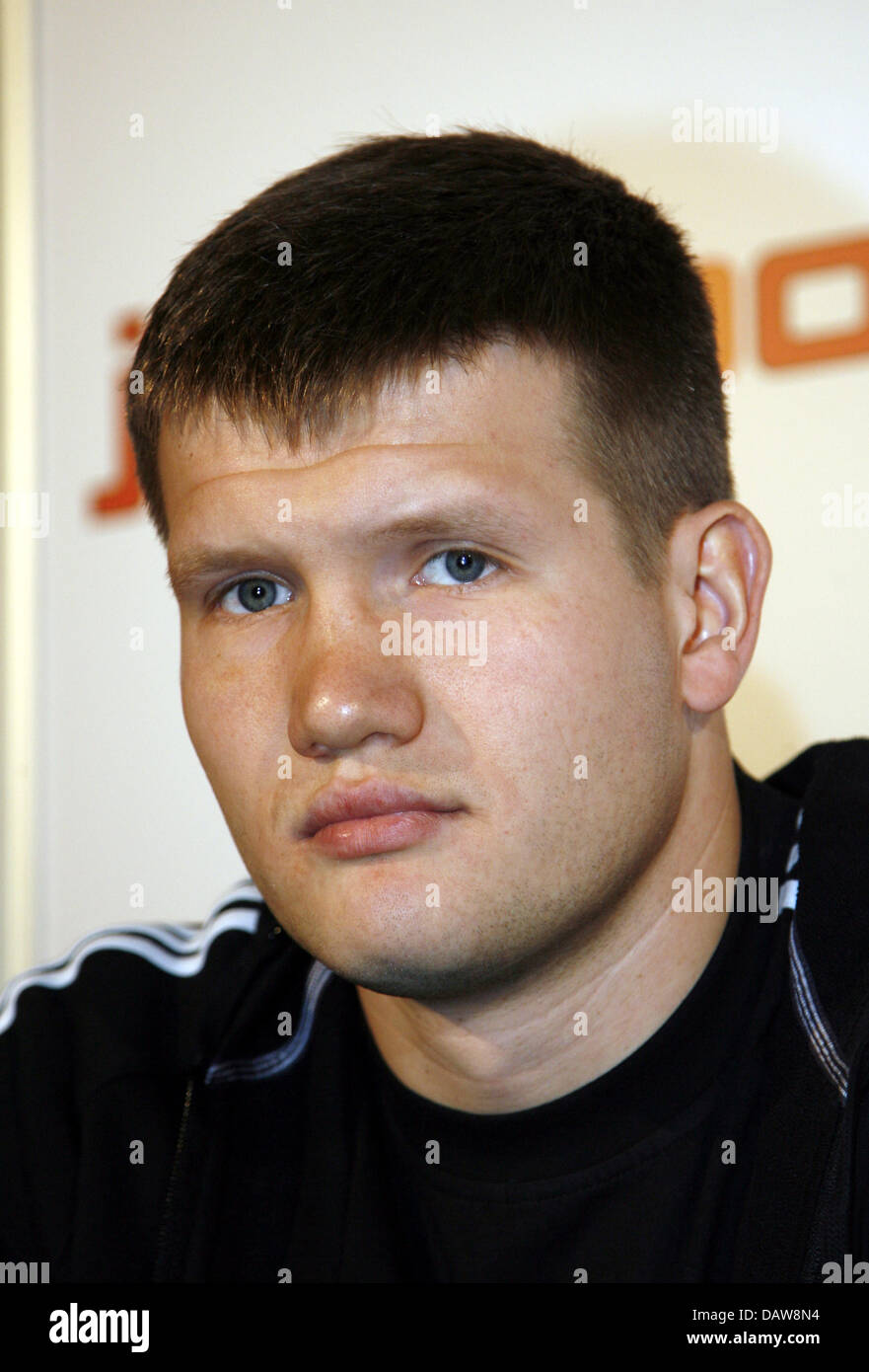 Ukrainian boxer Alexander 'Sasha' Dimitrenko is pictured during a press ...