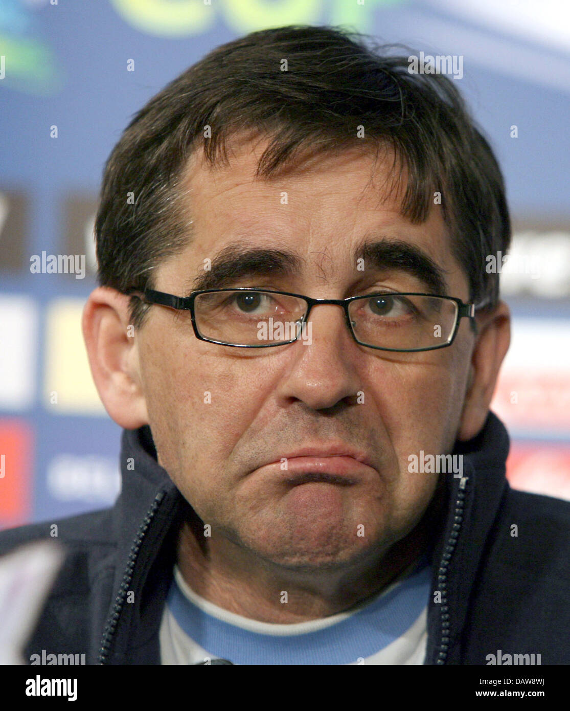 Celta de Vigo's head coach Fernando Vazquez shown at a press conference ...