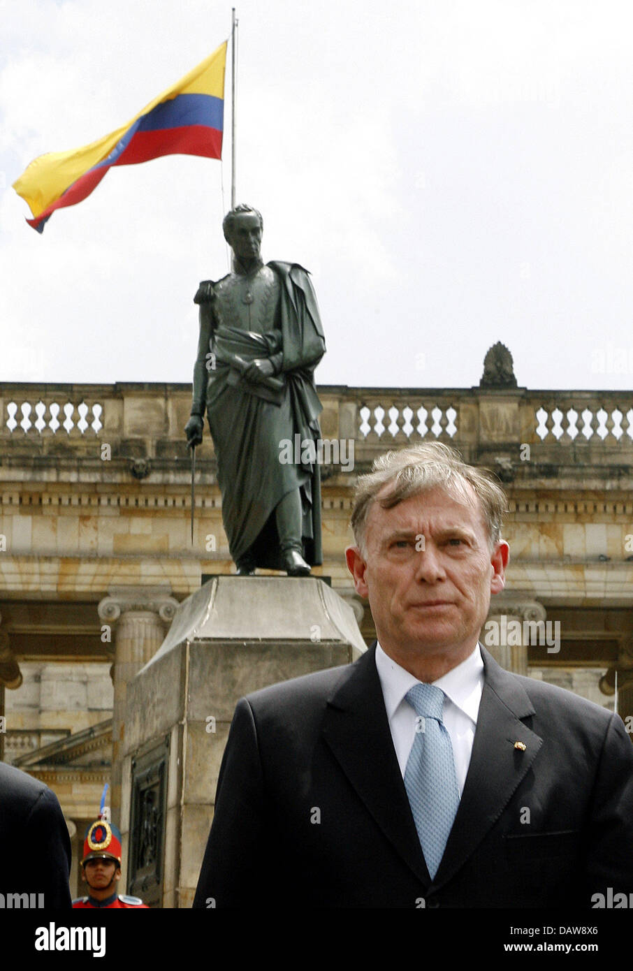 German President Horst Koehler is pictured in front of a statue of ...