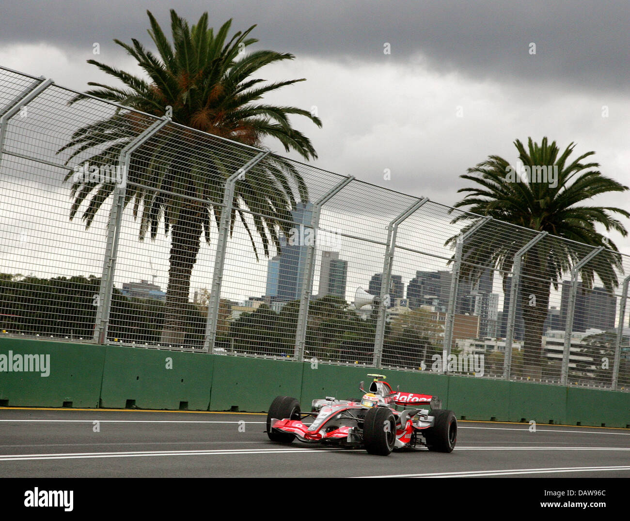 British Formula One rookie Lewis Hamilton of McLaren Mercedes paces ...