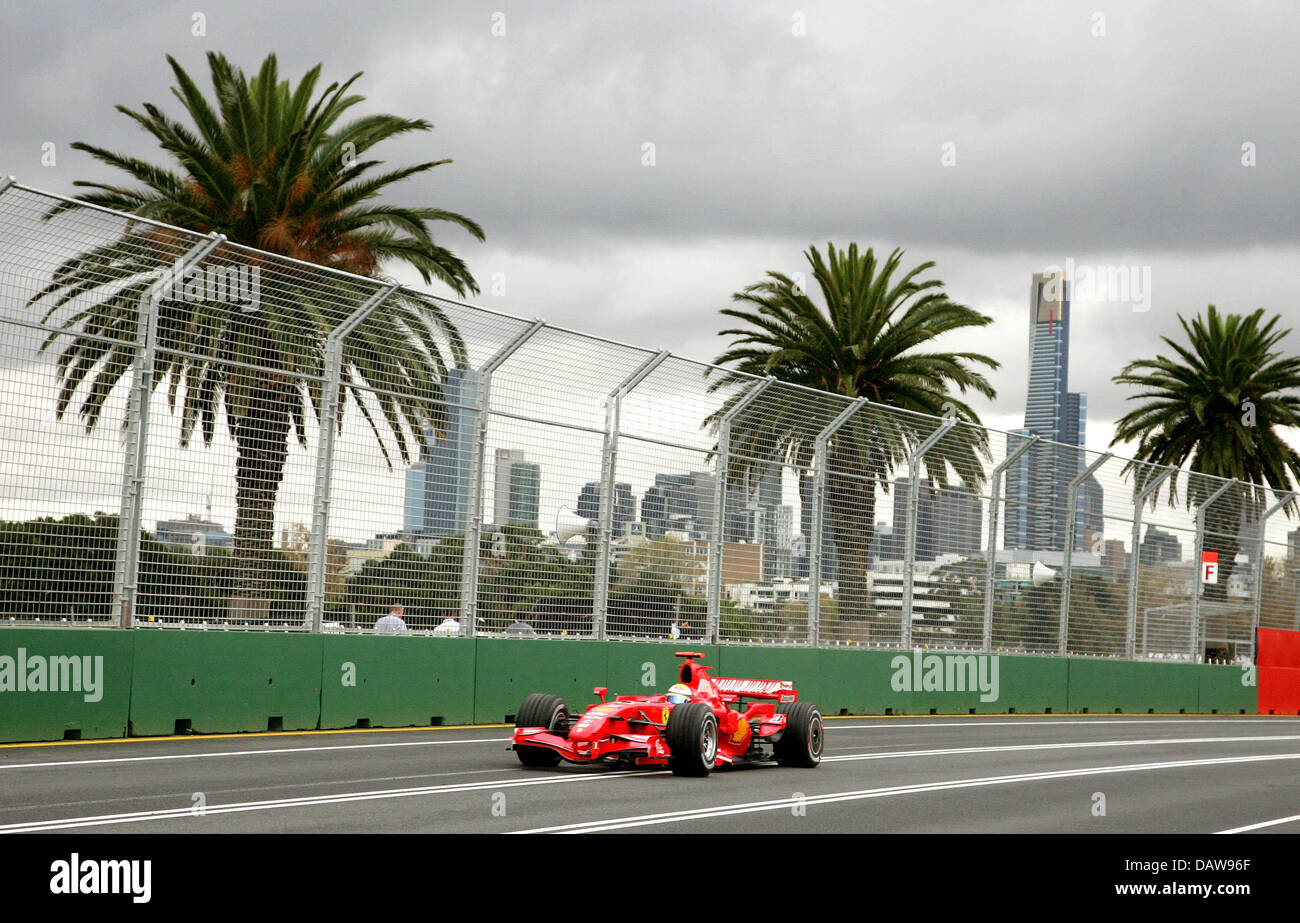 Brazilian Formula One pilot Felipe Massa of Scuderia Ferrari paces down ...