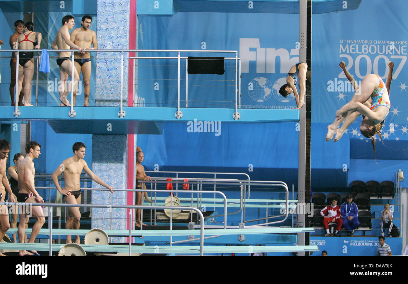 Divers train their jumps for the Diving of the 12th FINA World ...
