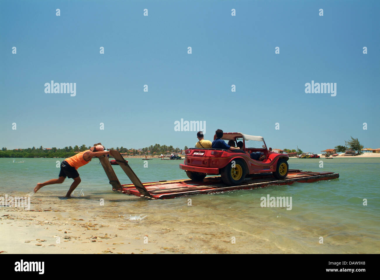 Dune Buggy on ferry boat, Natal, Rio Grande do Norte State, Brazil ...