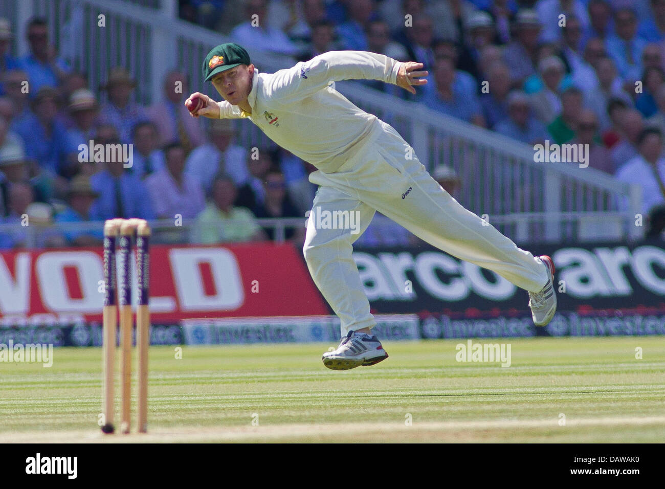 London, UK. 19th July, 2013. Chris Rogers fielding during day two of ...