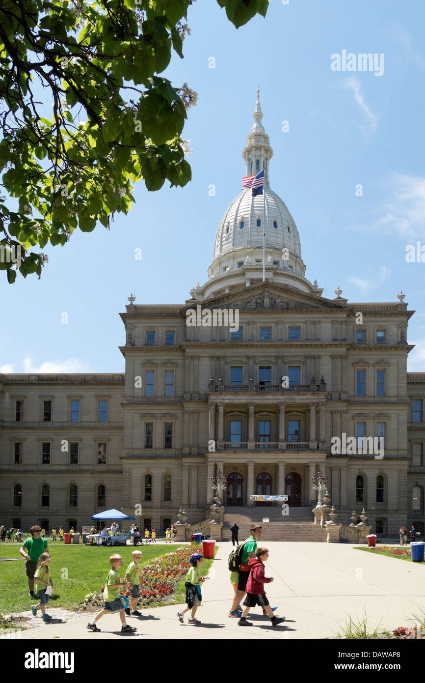 Michigan State Capitol building in downtown Lansing, Michigan Stock ...