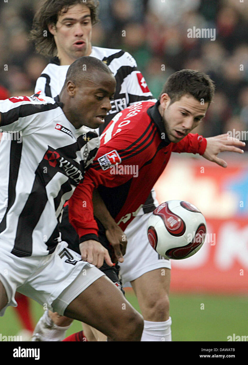 Gonzalo Castro (R) of Leverkusen vies for the ball with Nando Rafael (L ...