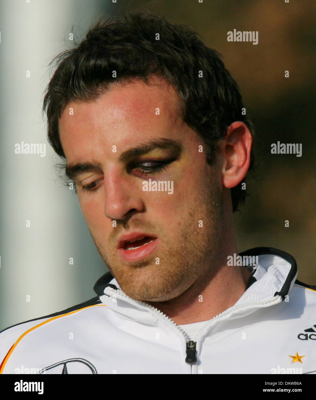 German national soccer team defender Christoph Metzelder shown with a ...