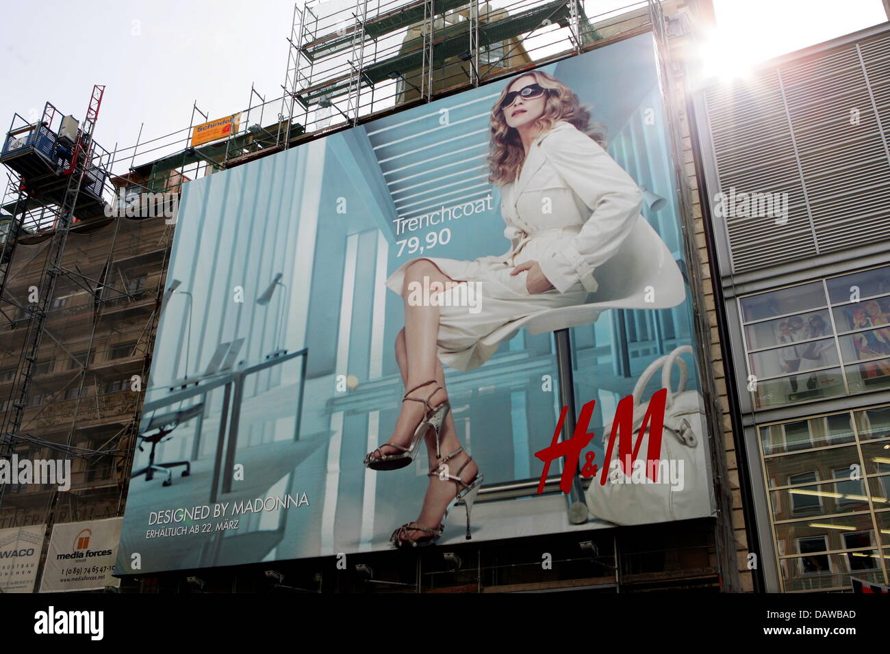 A huge H&M billboard advertising the clothes company's new Madonna ...