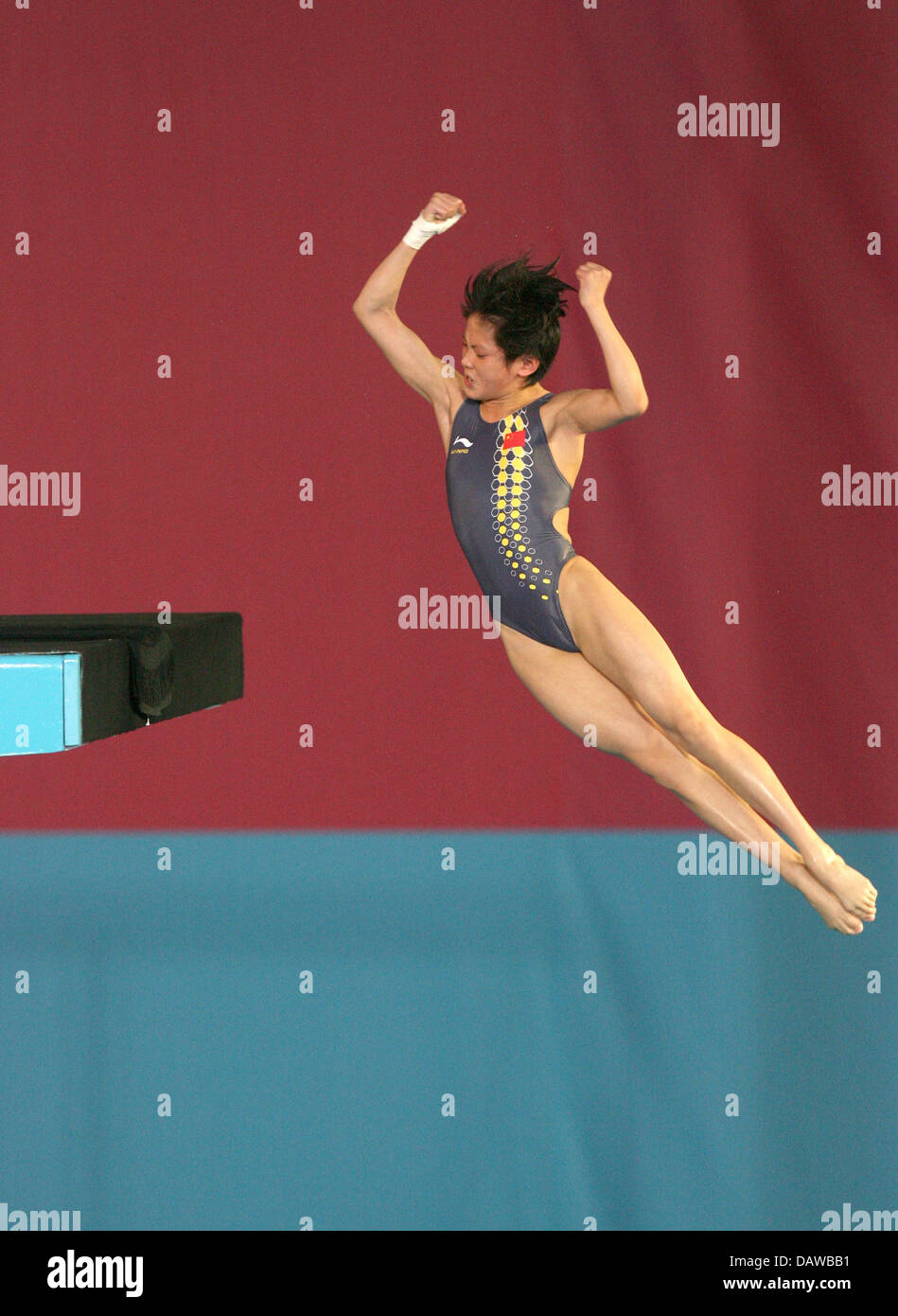 Chinese diver Ruolin Chen shown in the air during her dive in the final ...