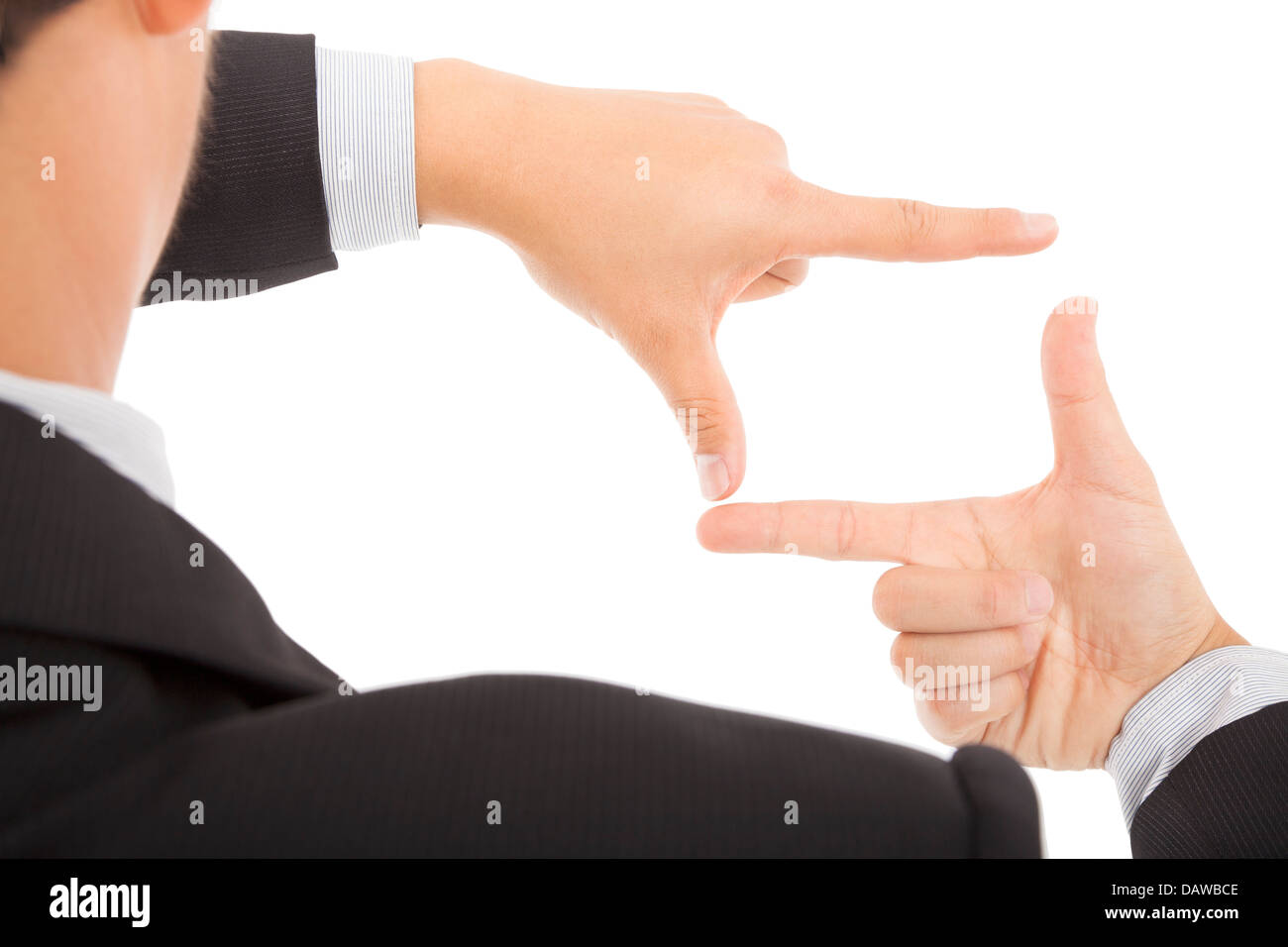 businessman making frame with hands Stock Photo - Alamy