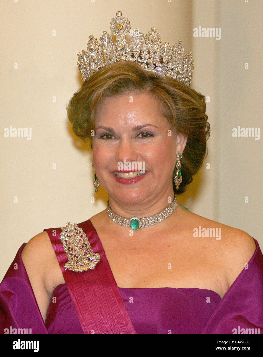 Grand Duchess Maria Teresa of Luxembourg pictured during a gala dinner ...
