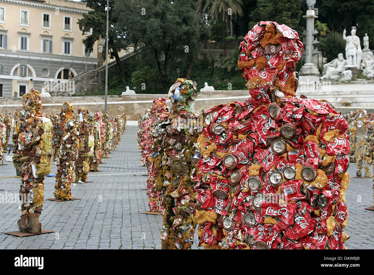 The 'Trash People' by German artist HA Schult are exhibited at the ...