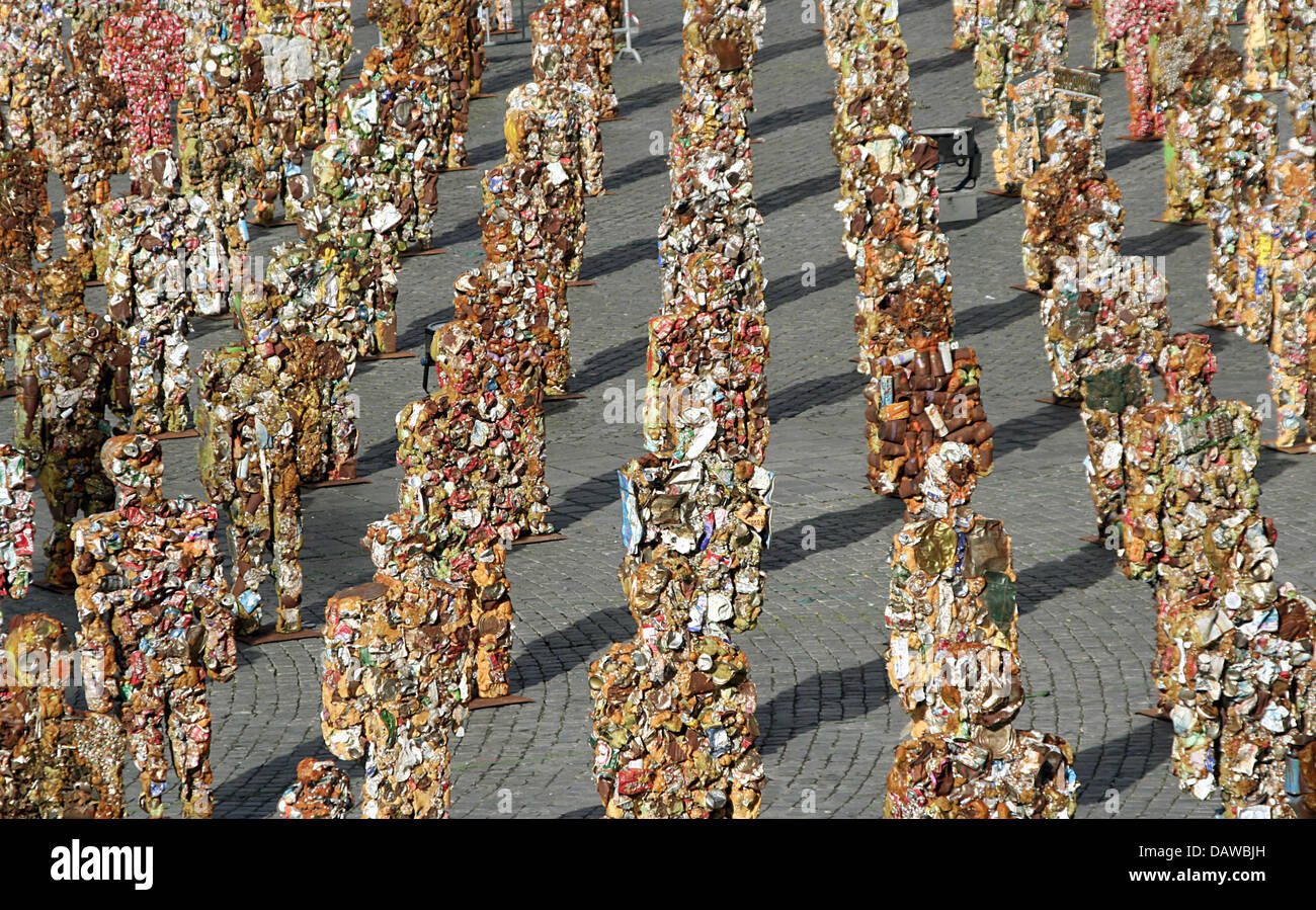 The 'Trash People' by German artist HA Schult are exhibited at the ...