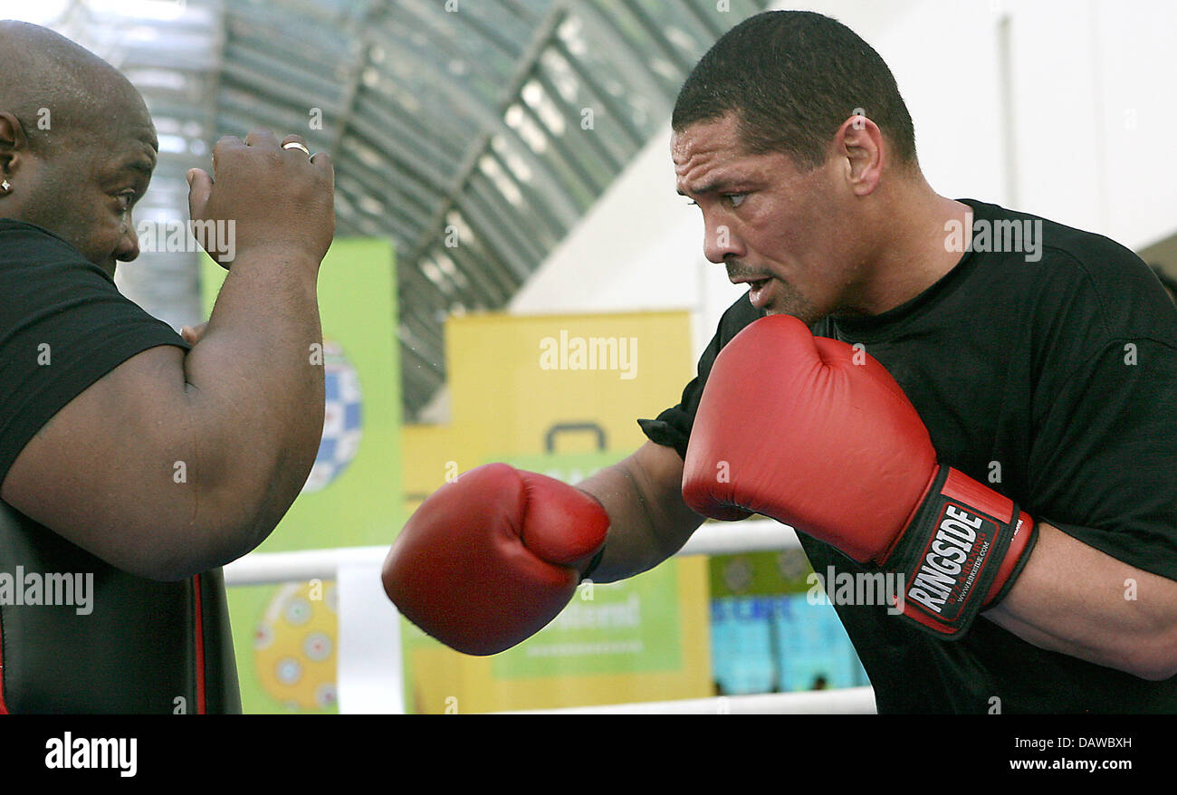 Boxing World Champion Virgil Hill from the US is pictured with his ...