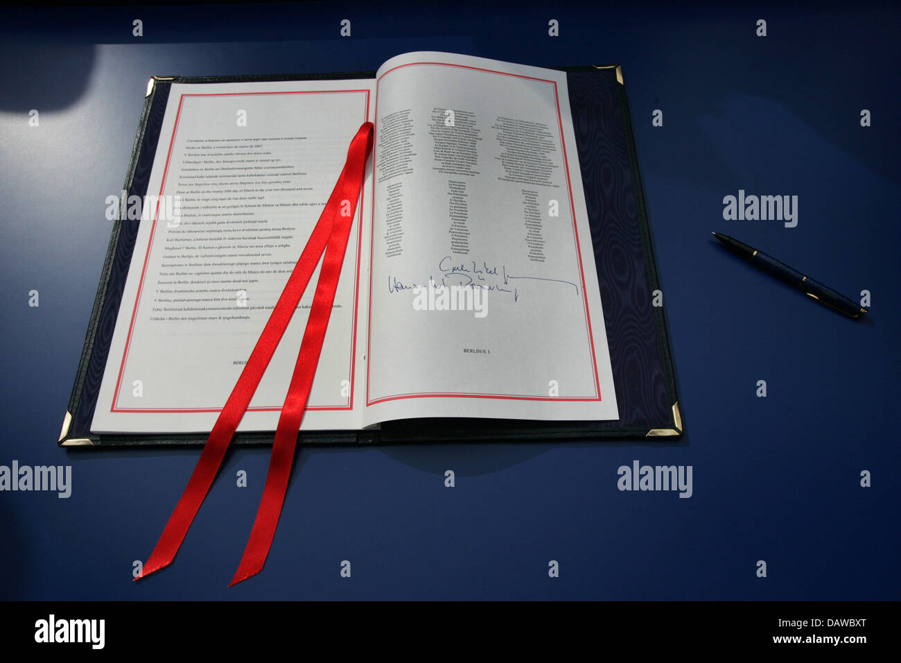 The signed so-called 'Berlin Declaration' pictured at the German ...