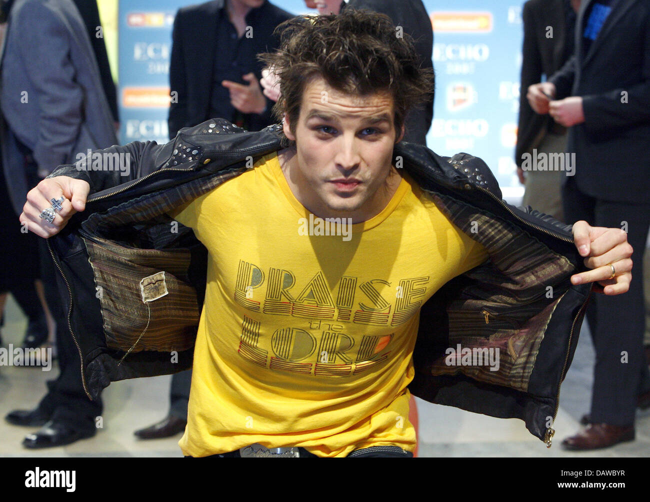 Swiss-born singer Patrick Nuo poses for the cameras arriving at the ...