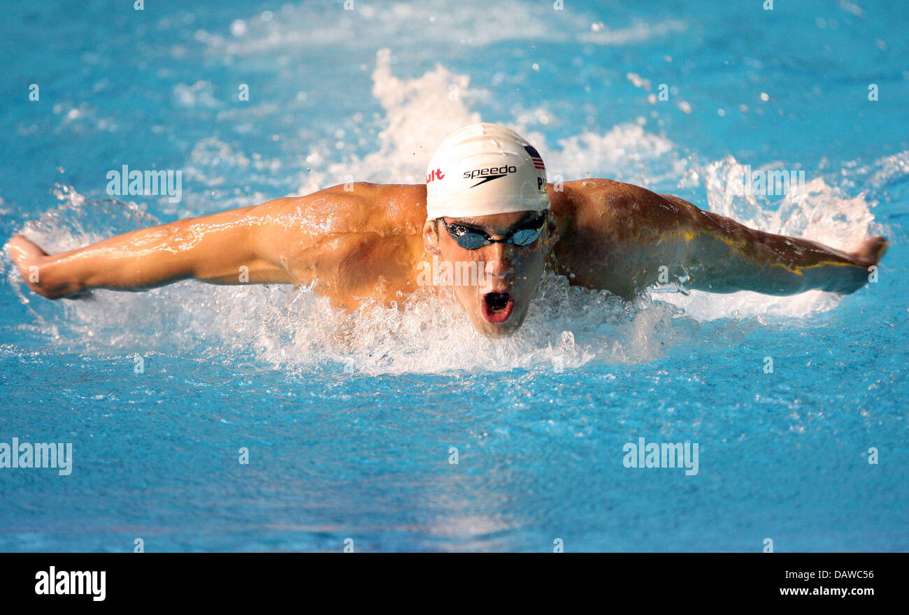 US swimmer Michael Phelps pictured during the Men's 200m Butterfly ...