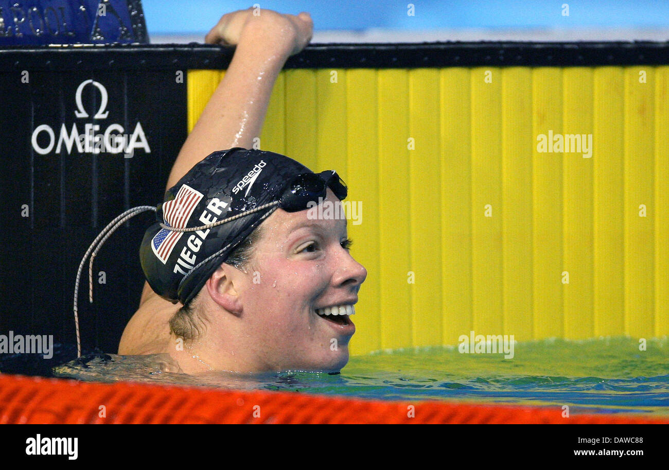 US swimmer Kate Ziegler cheers winning the Women's 1500m Frestyle of ...