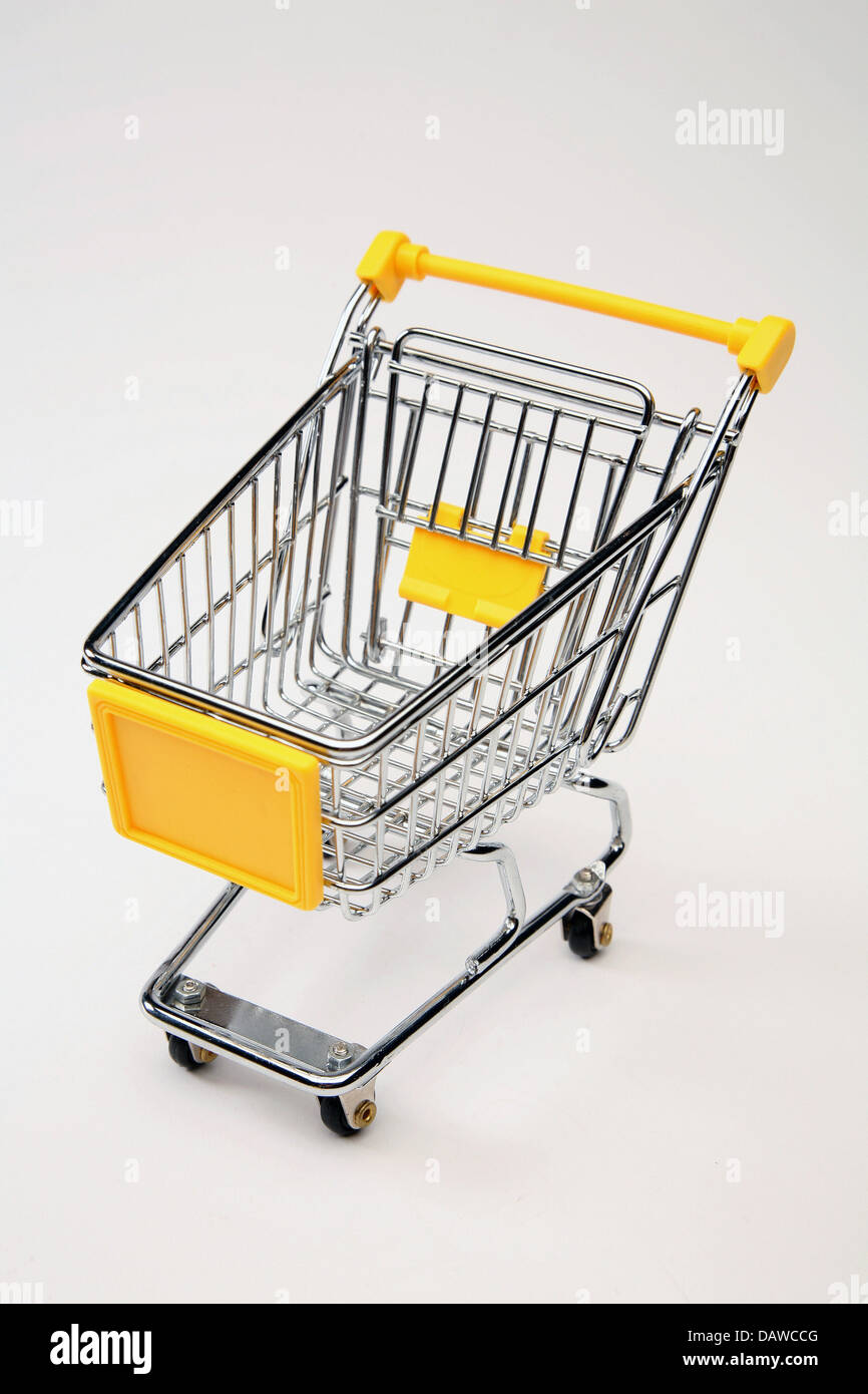 A miniature shopping trolley is pictured in Frankfurt Main, Germany, 23 ...