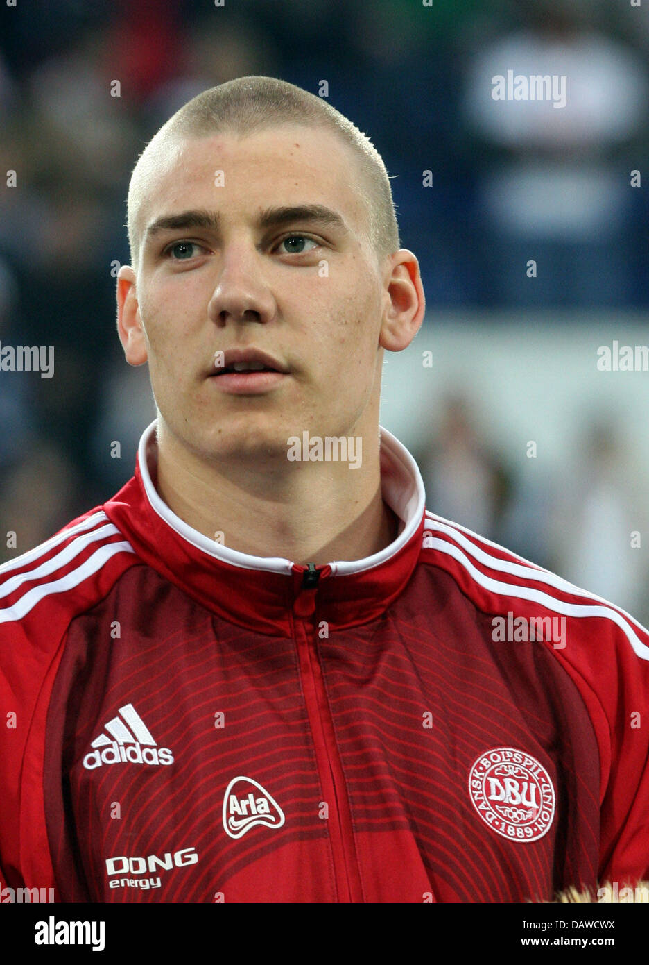 Danish international Nicklas Bendtner pictured before the test cap ...