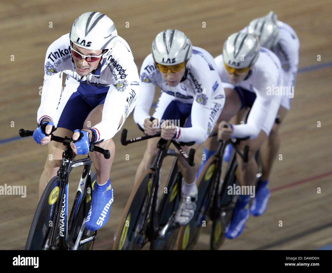 The Russian team (L-R) Ivan Kovalev, Ivan Rovny, Alexander Serov and ...