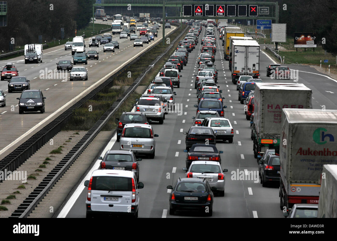 Cars jam on the autobahn A8 near Munich, Germany, Saturday, 31 March ...