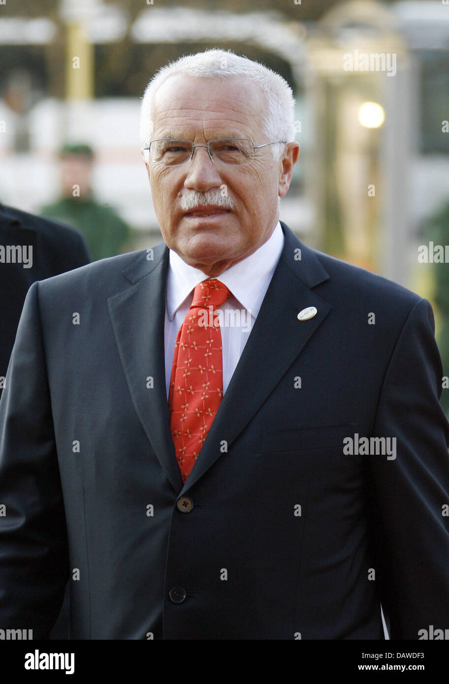 The Czech President Vaclav Klaus arrives at a celebration on the ...