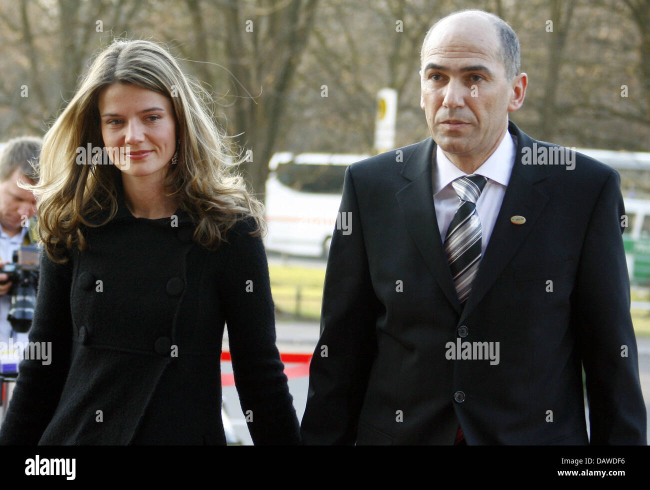 The Slovenian Prime Minister Janez Jansa and his wife Silvia arrive at ...
