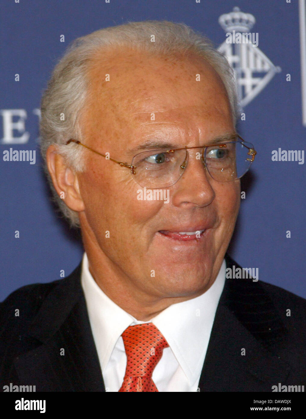 German soccer legend Franz Beckenbauer smiles for the cameras as he ...