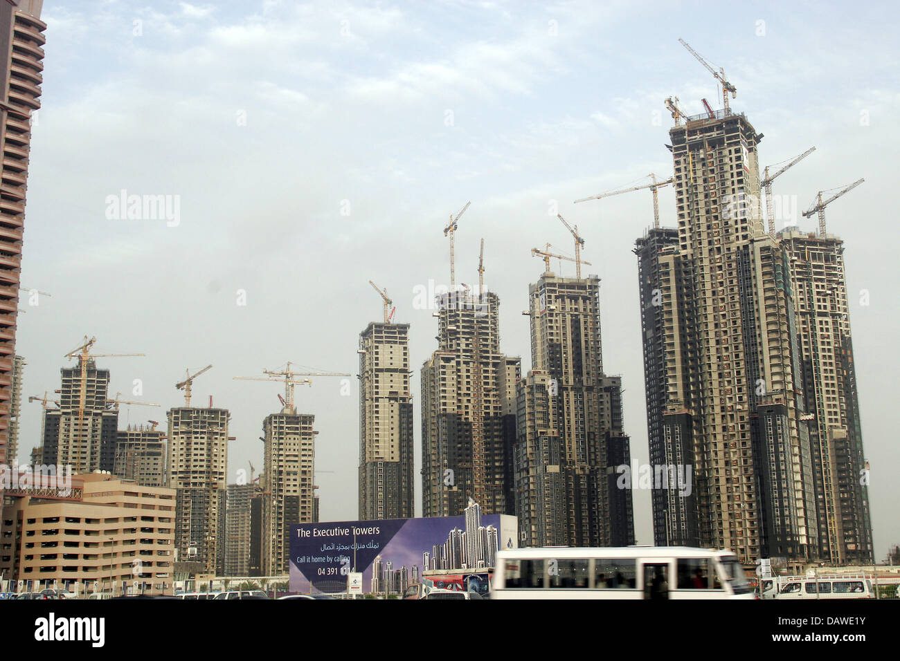 The photo shows the 'The Executive Towers' group of skyscrapers under ...