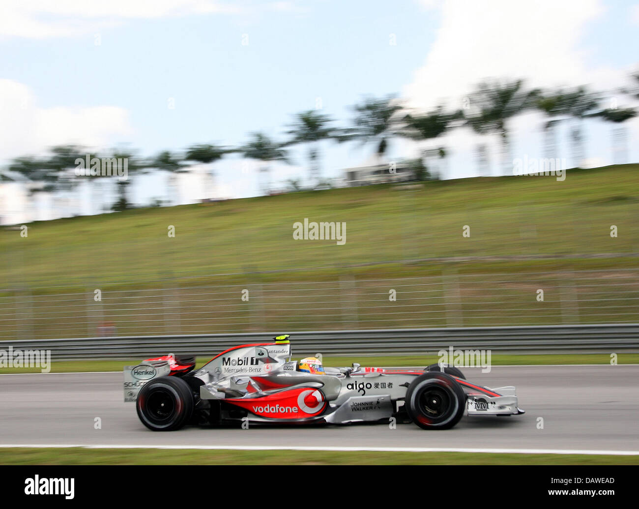British Formula One driver Lewis Hamilton of McLaren Mercedes steers ...