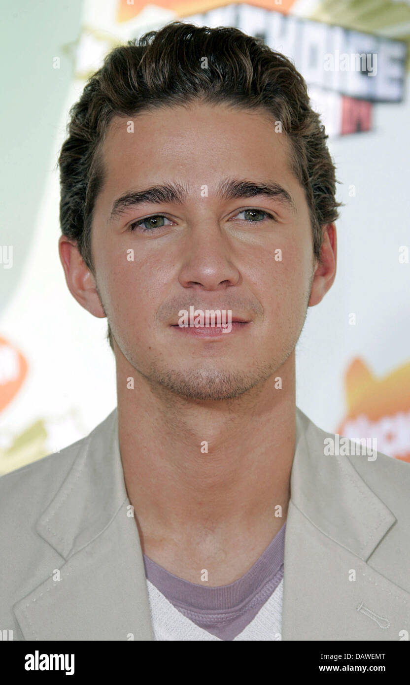 US-American actor Shia LaBeouf poses during the Nickelodeon's 19th ...