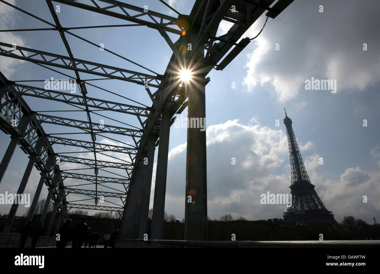 The photo shows the Eiffel Tower from a bridge in Paris, France, Sunday ...