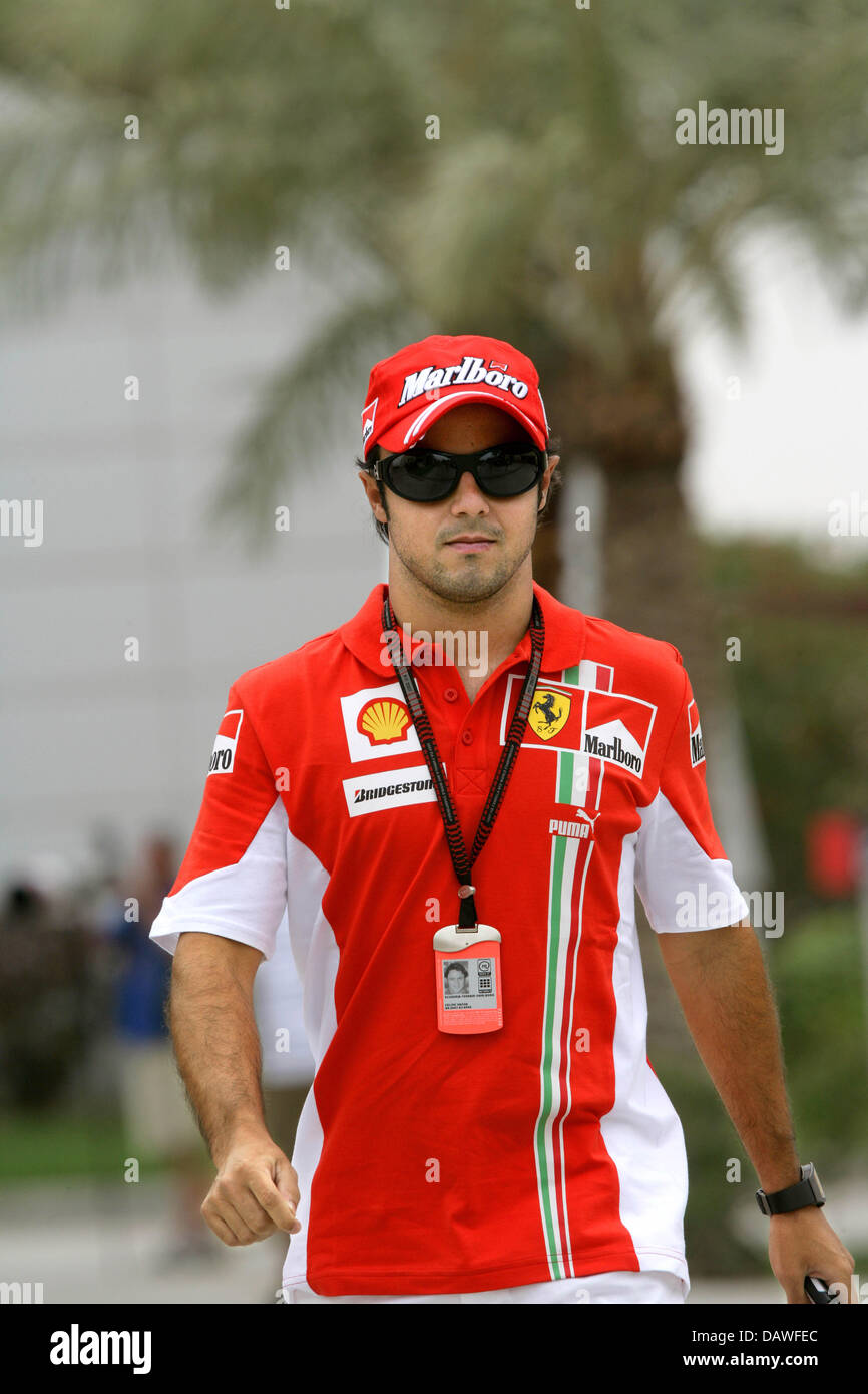 Brazilian Formula One driver Felipe Massa of Scuderia Ferrari arrives ...