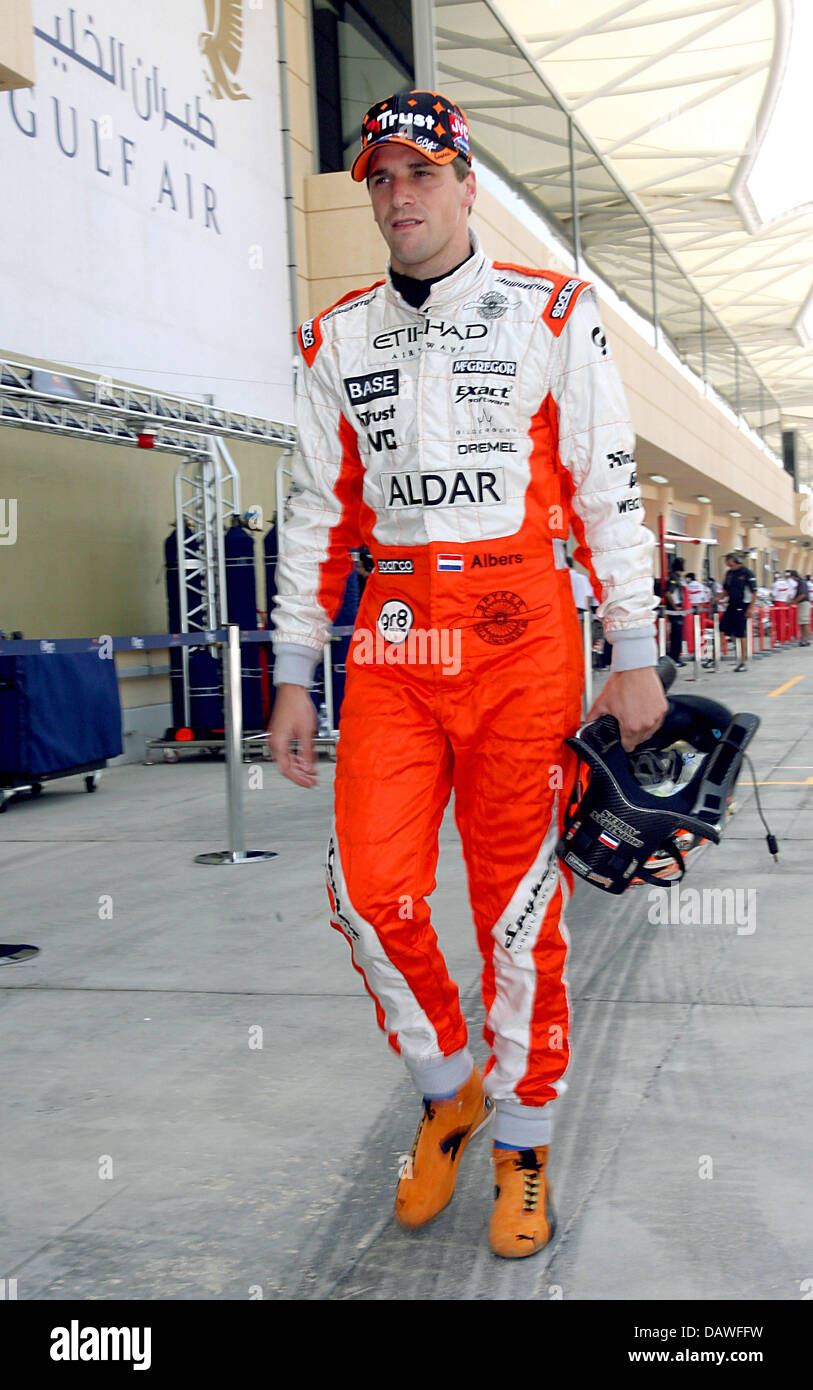 Dutch Formula One driver Christijan Albers of Spyker F1 walks through ...
