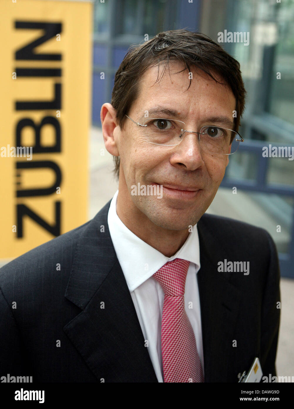 The Zueblin CEO Alexander Tesche is pictured beside a logotype prior to ...