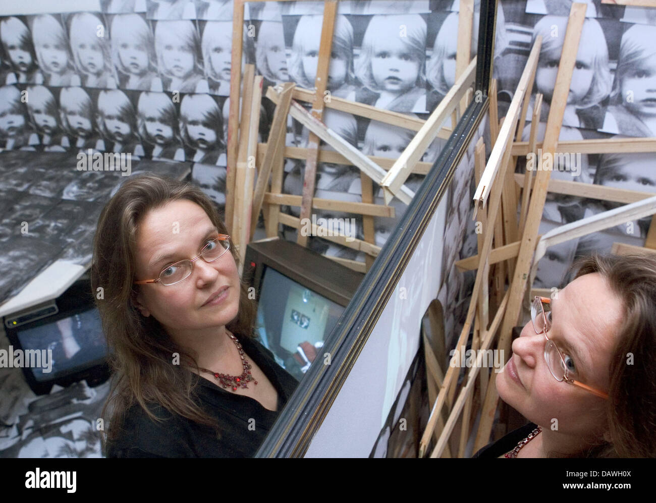 Artist Angelika Hoeger pictured in her installation 'how the cathode ...