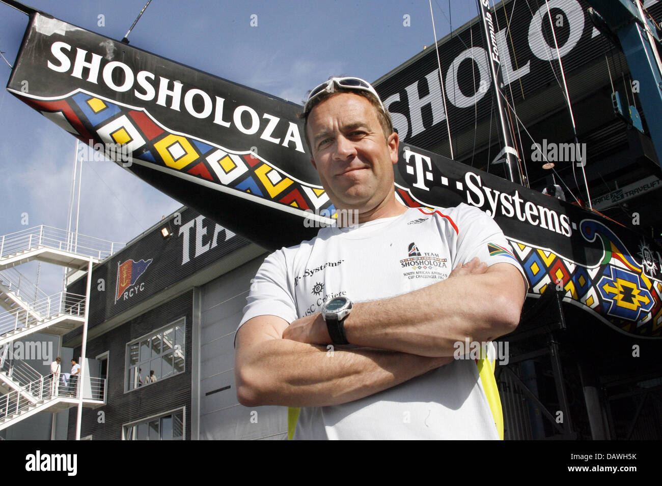 German Tim Kroeger, boat captain of the South-African yacht Shosholoza ...