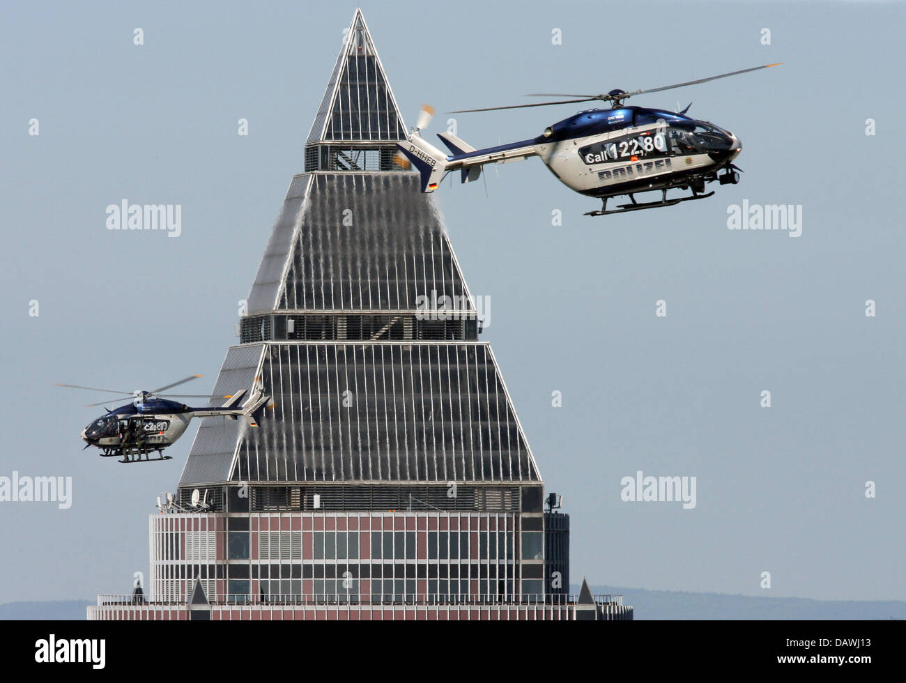 Two Eurocopter EC 145 helicopters manned with members of the special ...