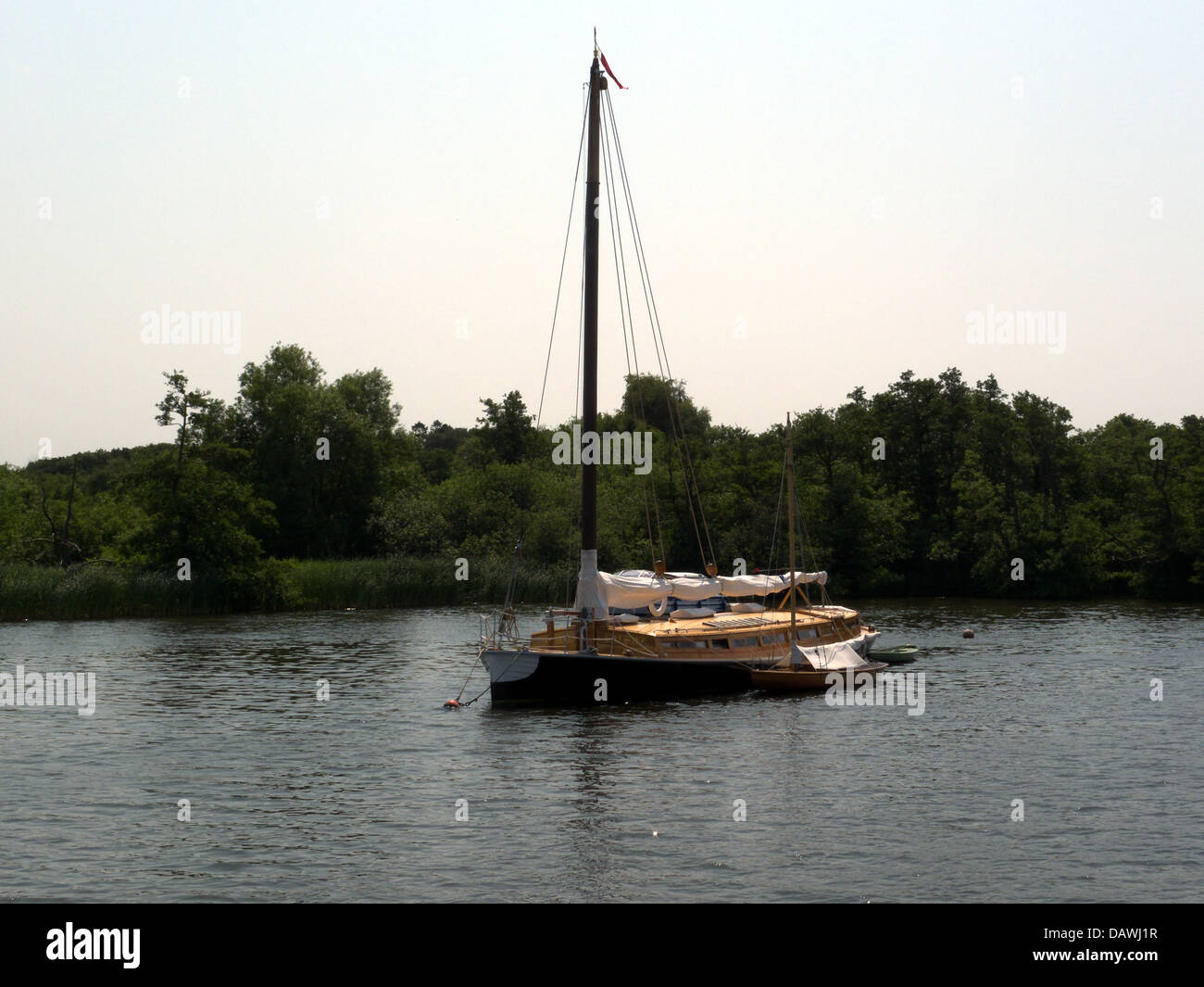 Privately owned pleasure wherry 'Solace' on Wroxham Broad, Norfolk ...